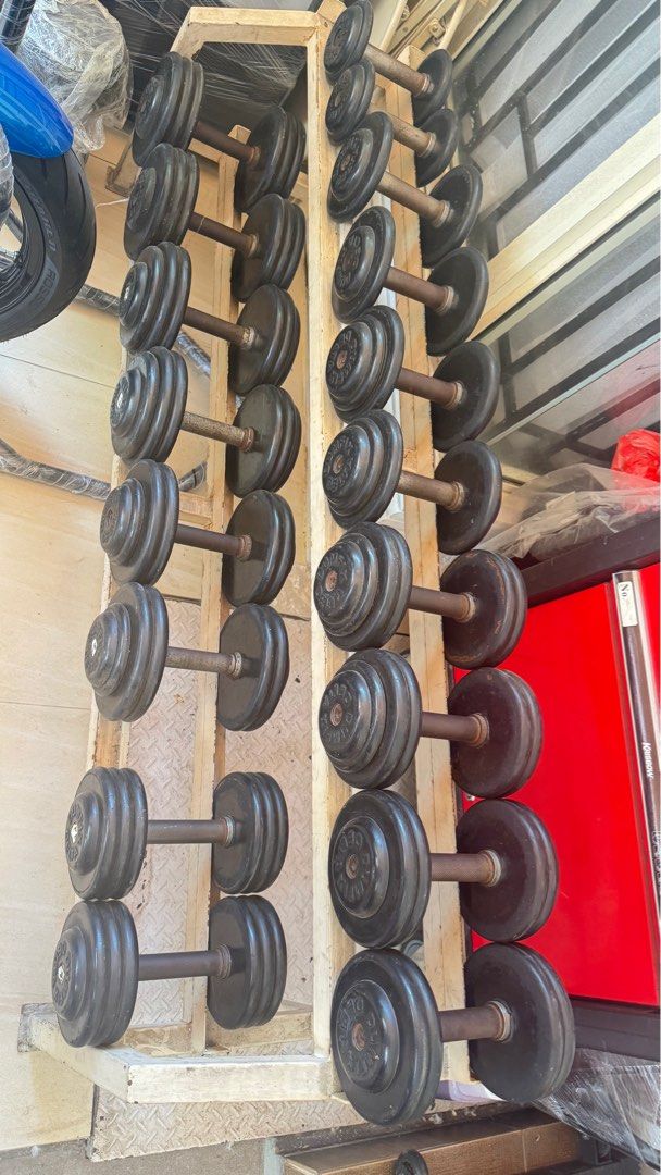 dumble rak set (4kg -20 kg plus tambahan 25 kg)+ bench press, Olah Raga, Perlengkapan Olahraga ...