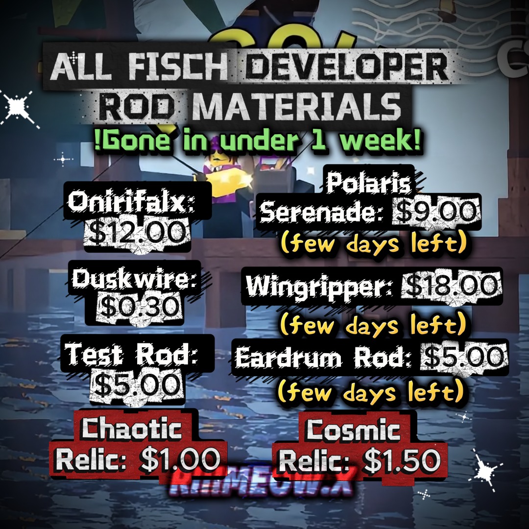 🔥FEW HOURS LEFT!! READY STOCK🔥 [FISCH] ROBLOX Fisch Chaotic Relic, All ...