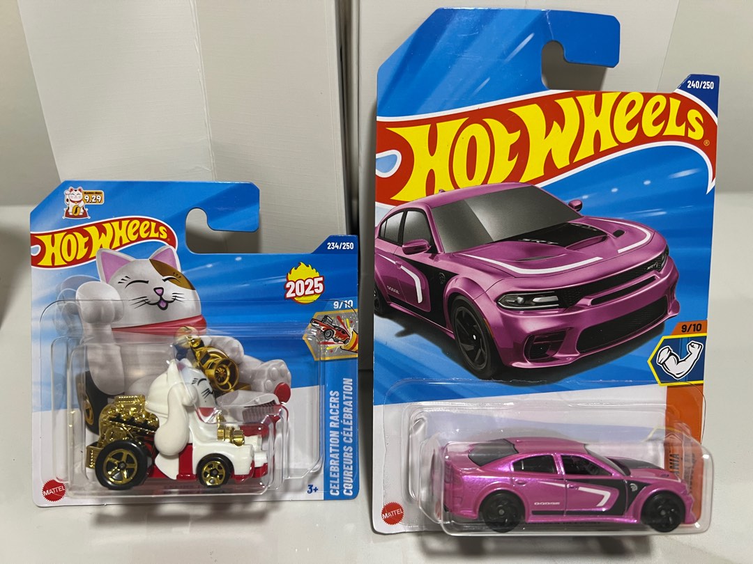 Hot Wheels Lot - Feline Lucky and Dodge Charger Hellcat Lot, Hobbies ...