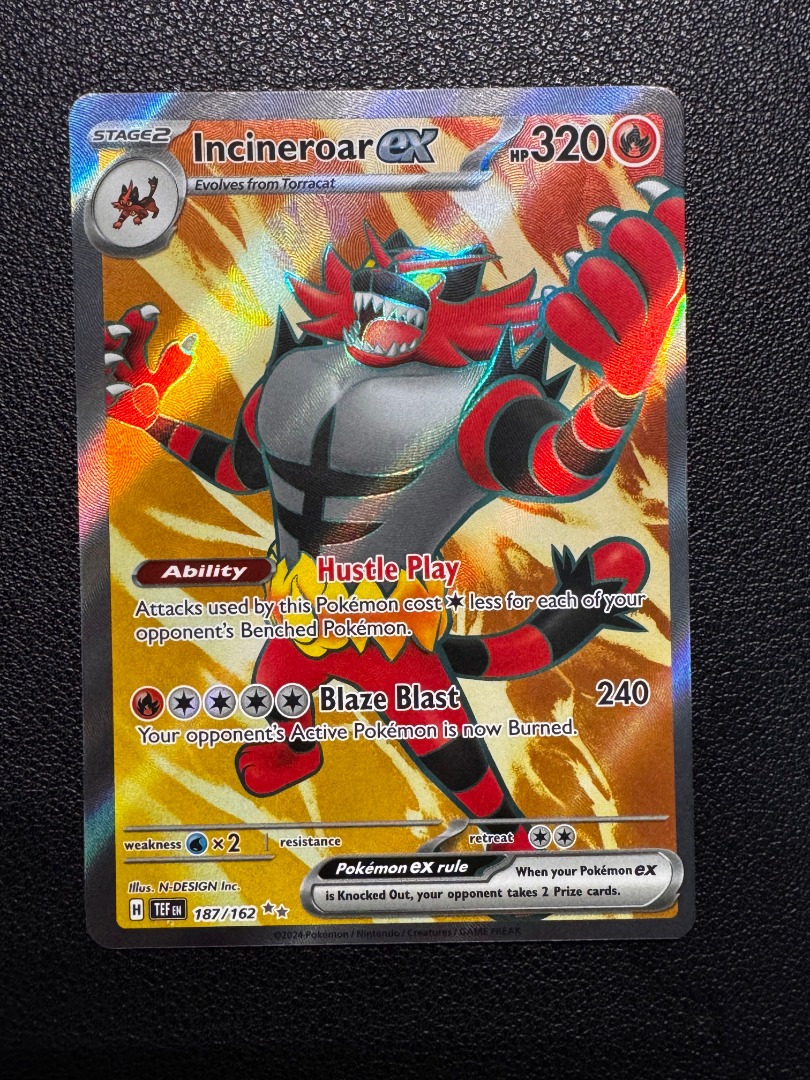 Incineroar ex #187 Pokemon TCG Temporal Forces, Hobbies & Toys, Toys ...