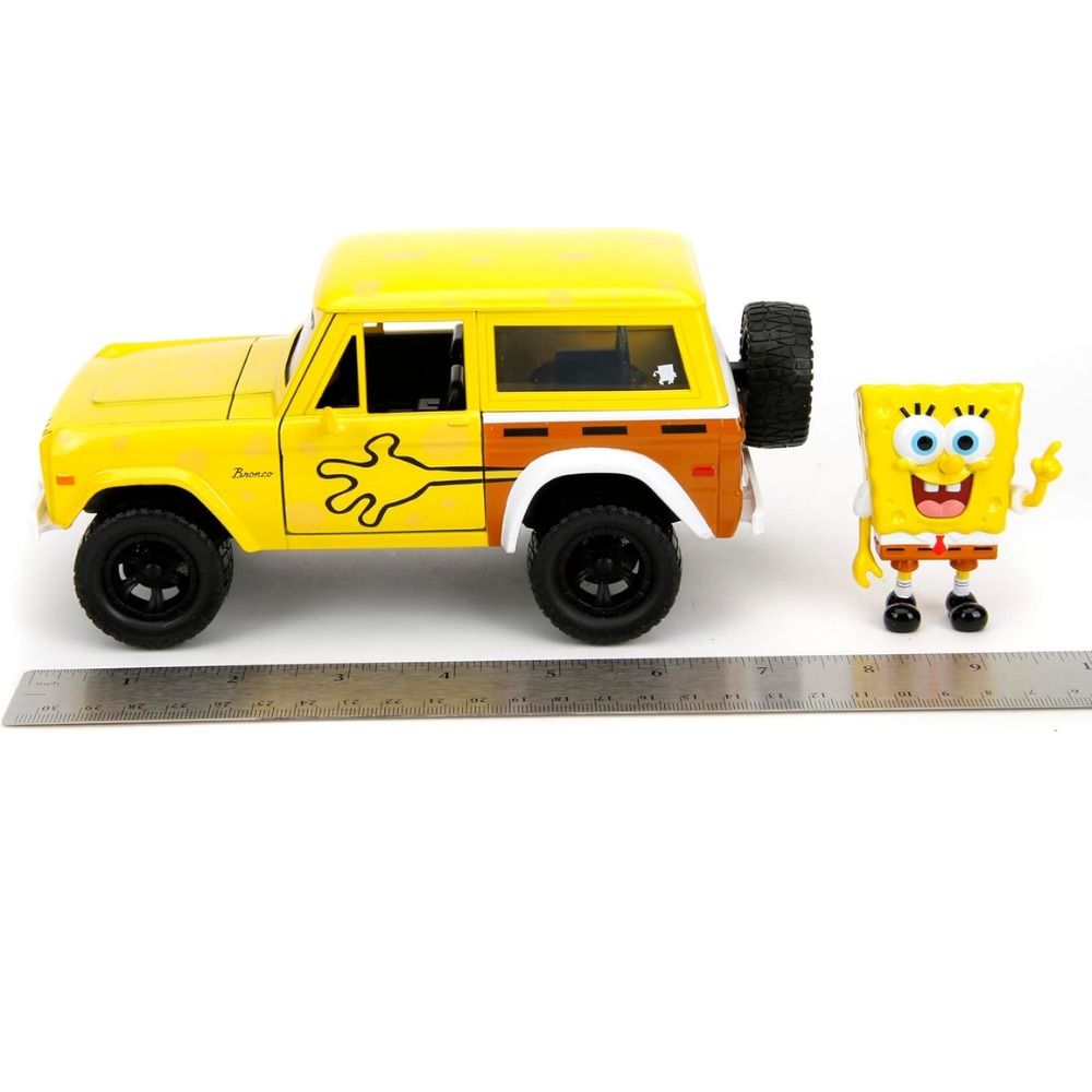Jada 1/24 Scale 1972 Ford Bronco Die-cast Car with Spongebob Figure ...