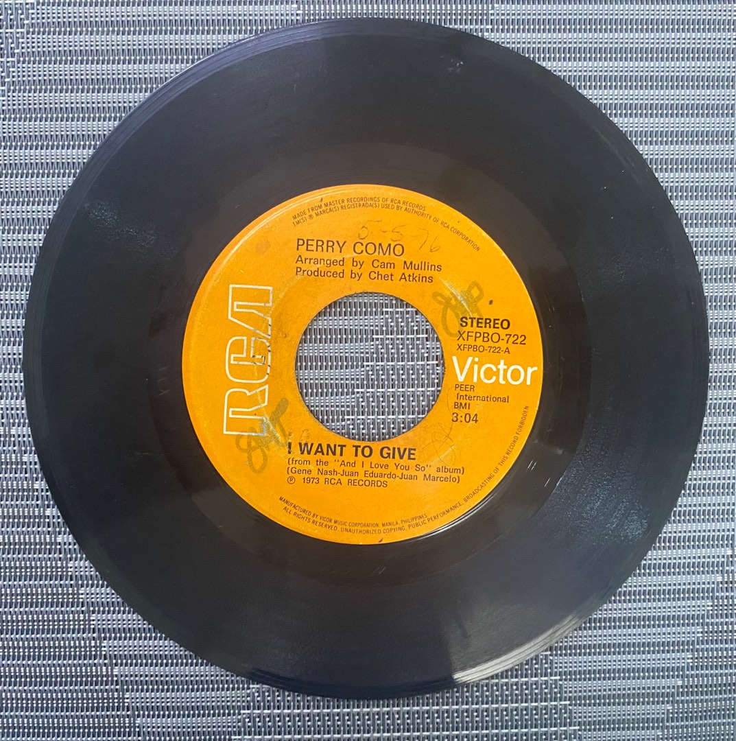 Perry Como - I Want To Give / It All Seems To Fall Into Line - Original ...