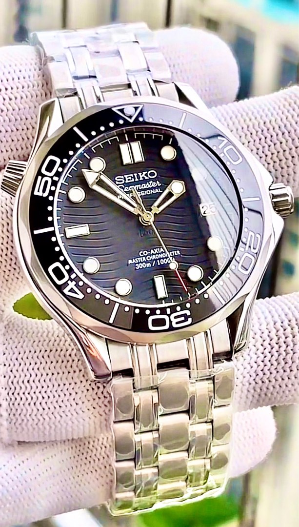 Seiko mod seamaster custom watch, Men's Fashion, Watches & Accessories ...