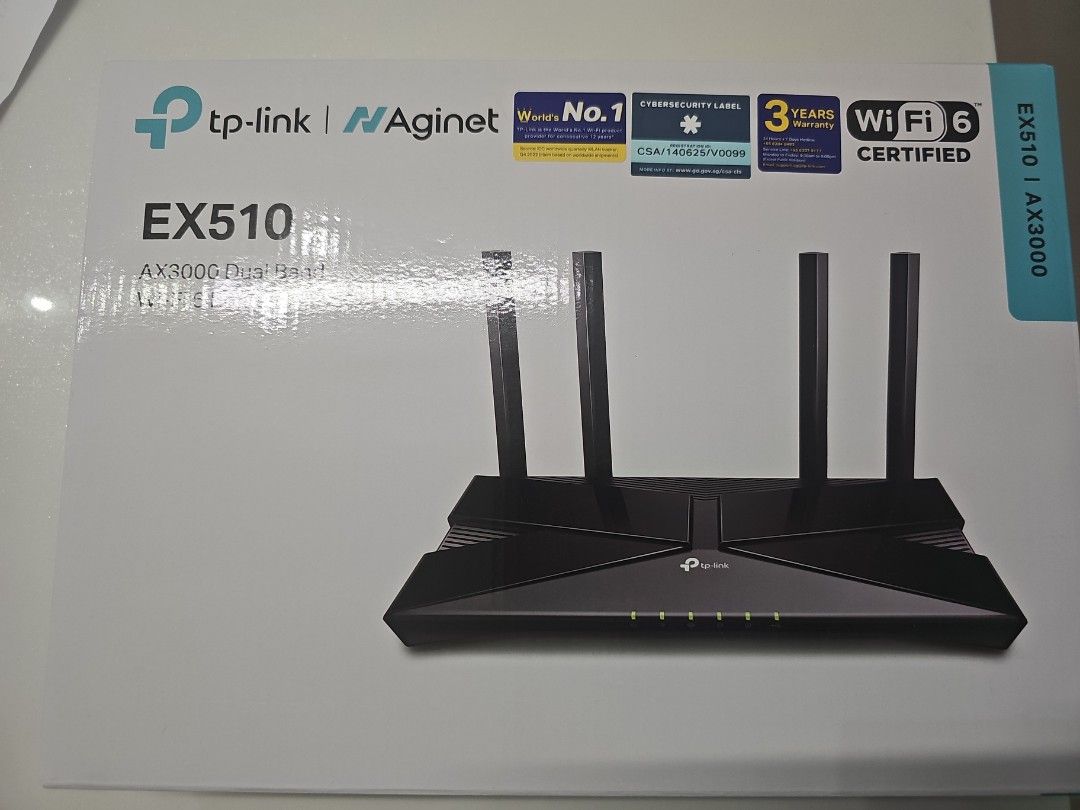 TP-Link Aginet EX510 AX3000 Dual Band WiFi 6 Router, Computers & Tech ...