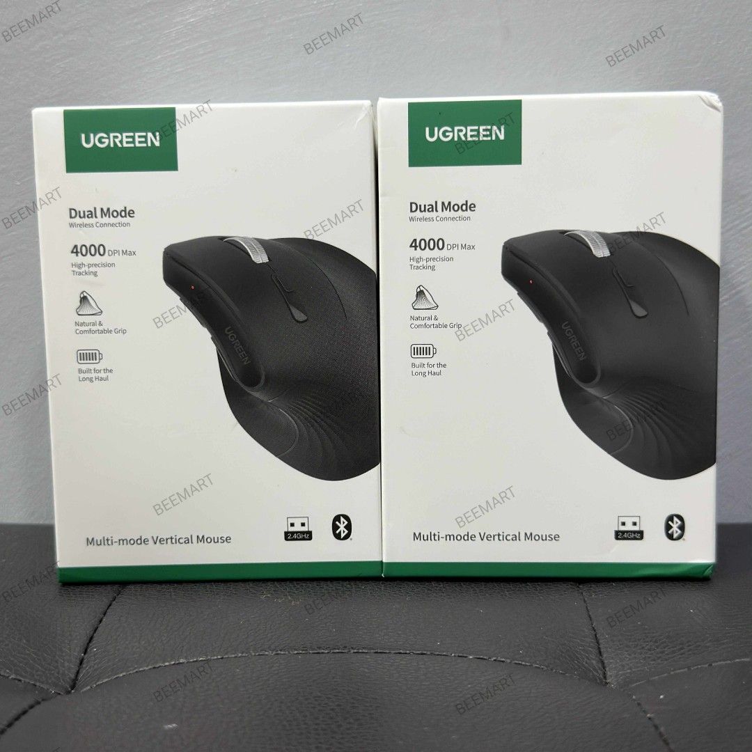 UGREEN Dual-mode Vertical Mouse Mice 2.4g & Bluetooth Up to 4000DPI ...