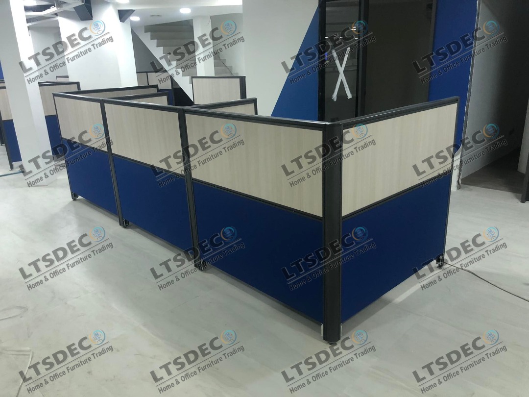 WORKSTATION LAMINATED WITH GLASS PARTITION, OFFICE PARTITION, Furniture ...