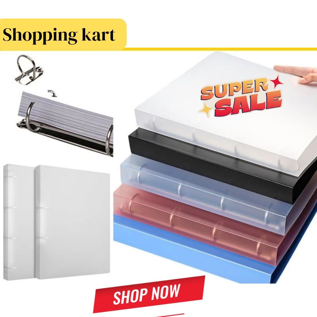 [2/4 Ring] A4 Clear Transparent Ring File – Plastic Binder Folder ...