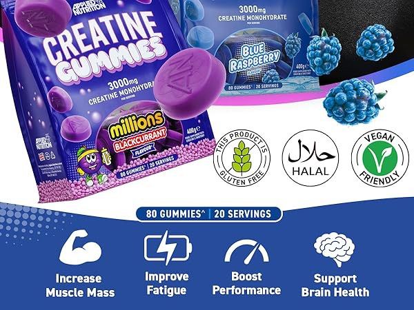 Applied Nutrition Creatine Gummies - Blackcurrant, Health & Nutrition ...