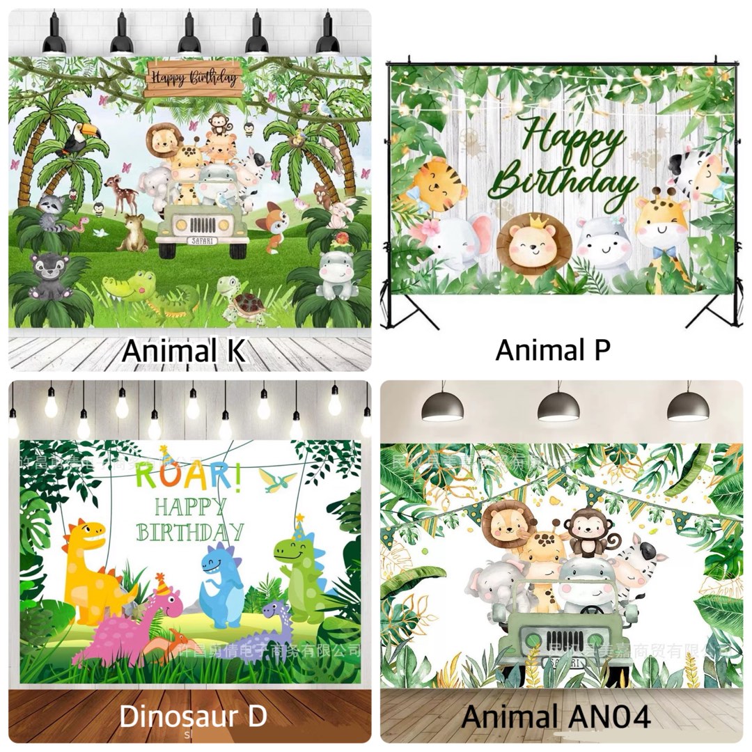 [Avail] 150x100cm Animals Birthday Backdrop Banner Party Decoration ...