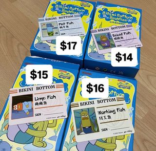 Bikini Bottom Buddies SpongeBob SquarePants Popmart Flat fish Limp Fish ...