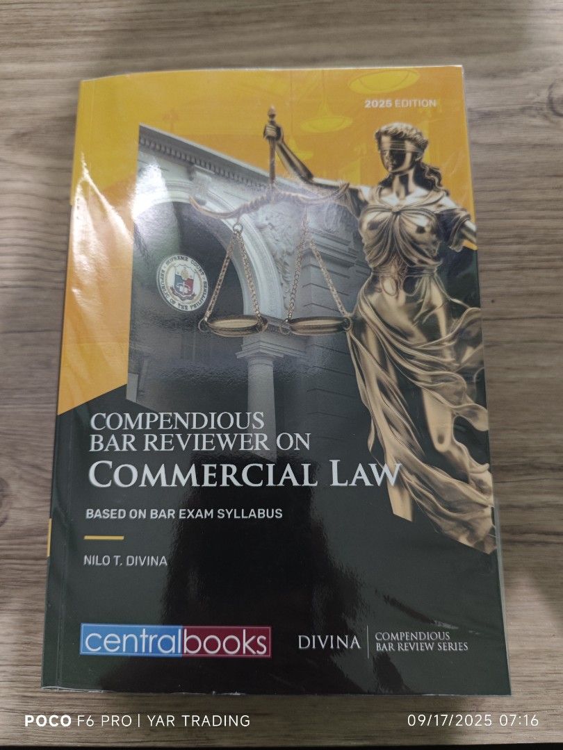 Compendious Bar Reviewer on Commercial Law by Divina (2025 Ed ...