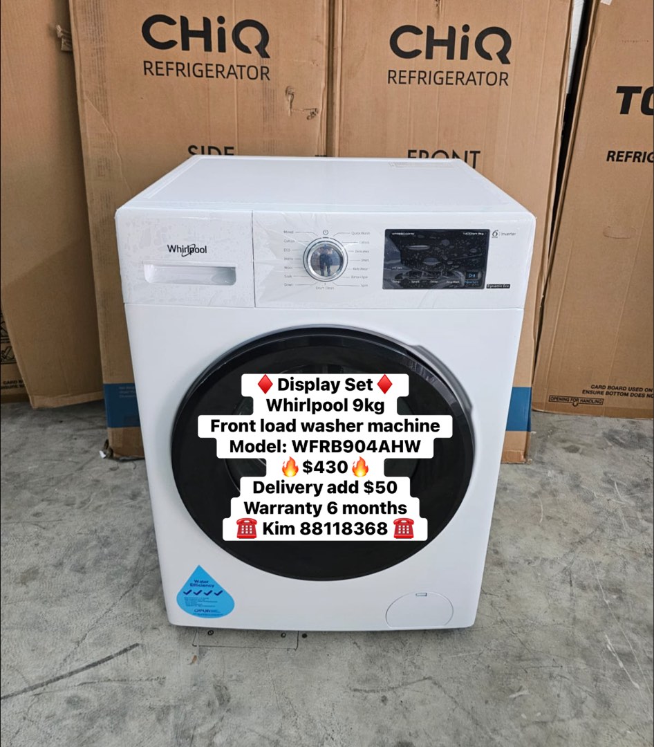 ♦️Display Set♦️ Whirlpool 9kg Front load washer machine Model ...