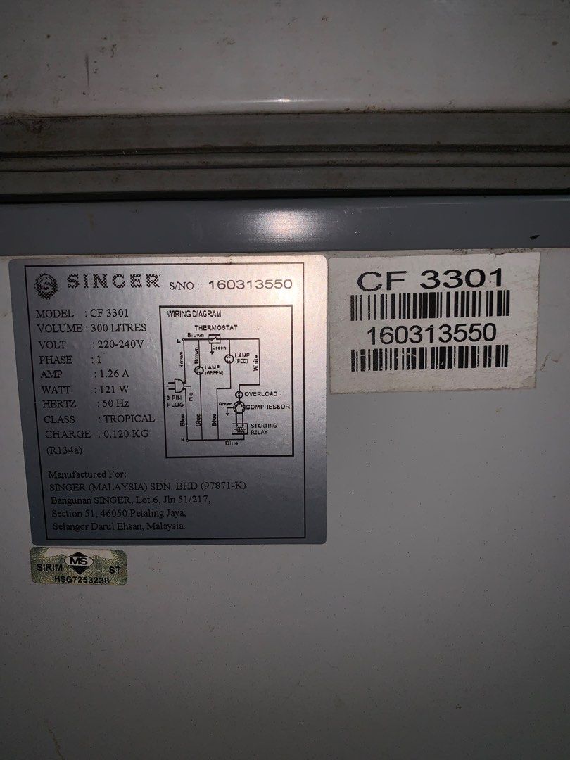 FREEZER SINGER, Furniture & Home Living, Furniture, Other Home ...