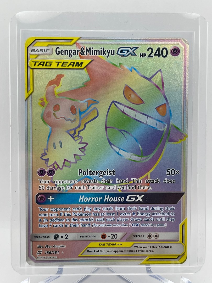 Gengar & Mimikyu GX Tag Team Rainbow Rare, Hobbies & Toys, Toys & Games ...