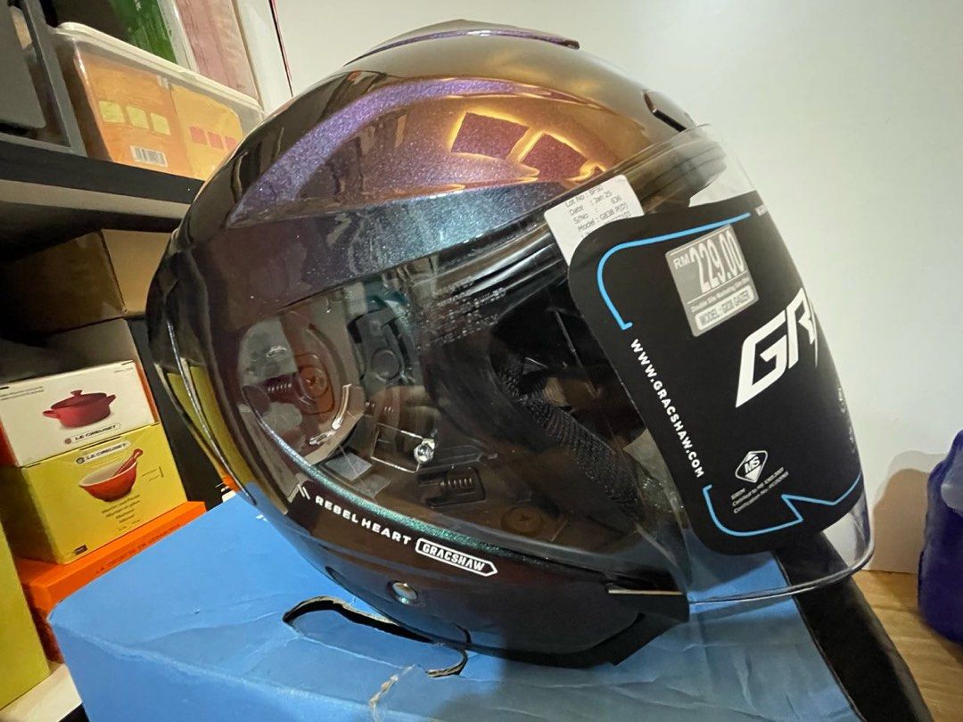 Helmet Open Face brand Gracshaw Gaizer II V2, Motorbikes on Carousell