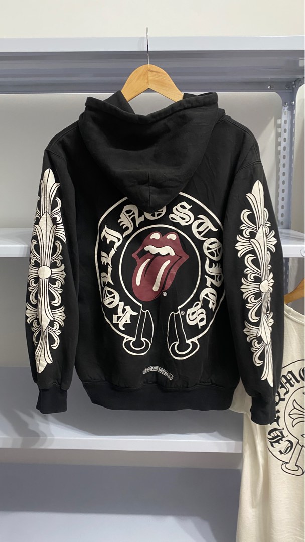 Hodie zipper Chrome Hearts X Rolling Stone limited, Men's Fashion ...