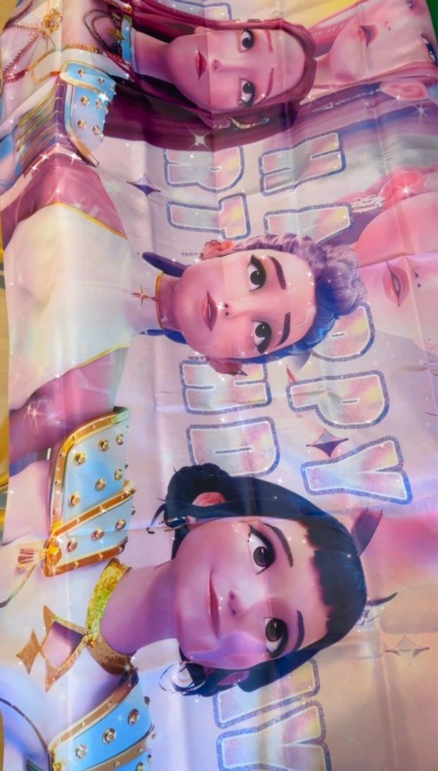 Huntrix kpop demon hunters Happy Birthday Party Decorations Banner ...