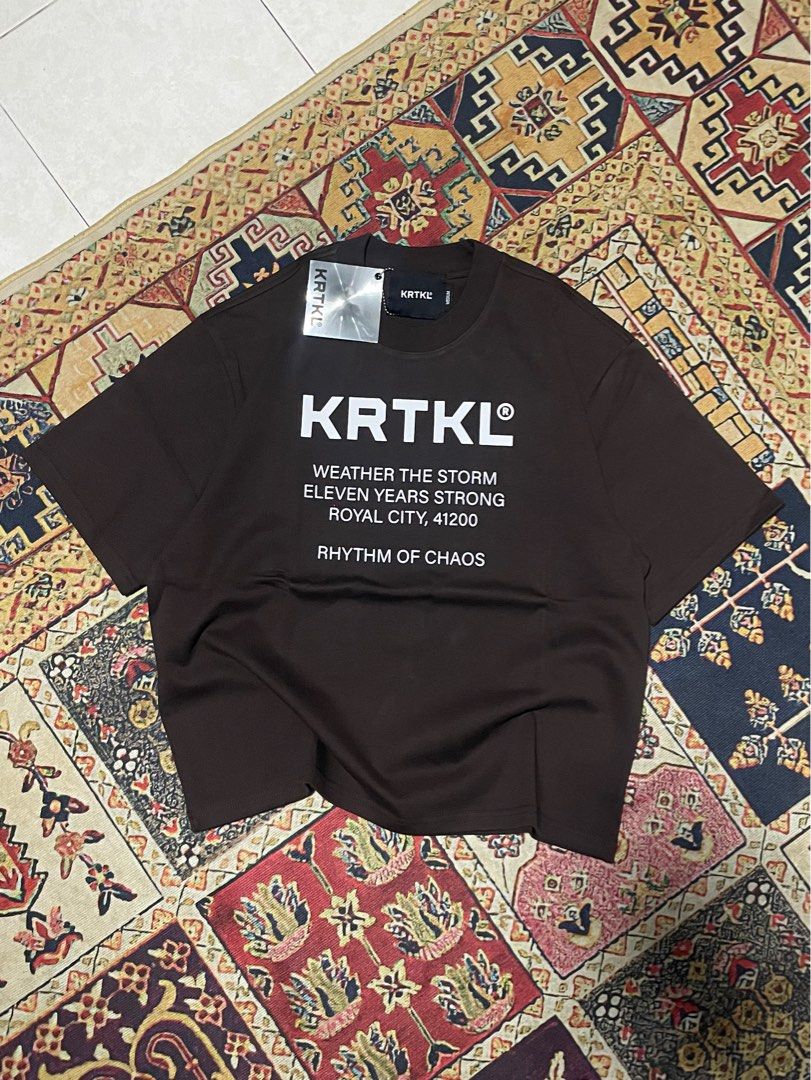 KRTKL ROC QUOTE TEE MOCHA (BOXY), Men's Fashion, Activewear on Carousell