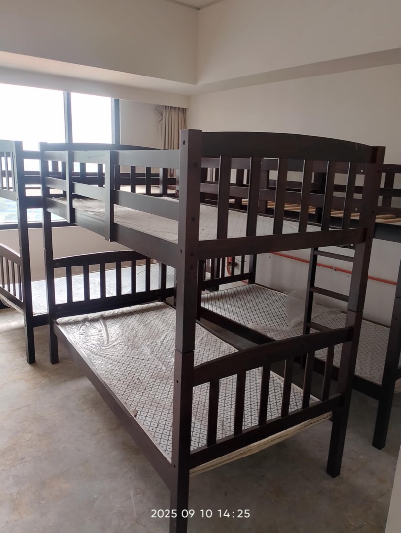 Malaysian Wood Double Deck with Hard Mattress, Furniture & Home Living ...