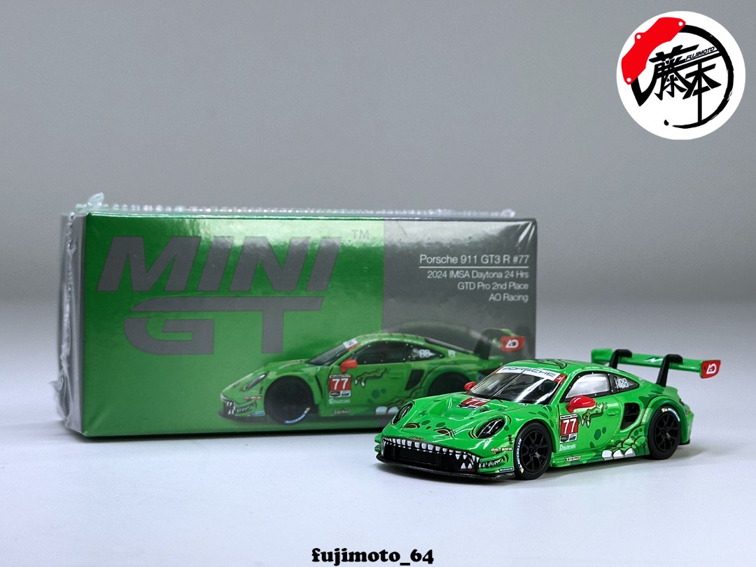 MINI GT 1/64 #889 PORSCHE 911 GT3 R #77 AO RACING 2024 IMSA DAYTONA ...