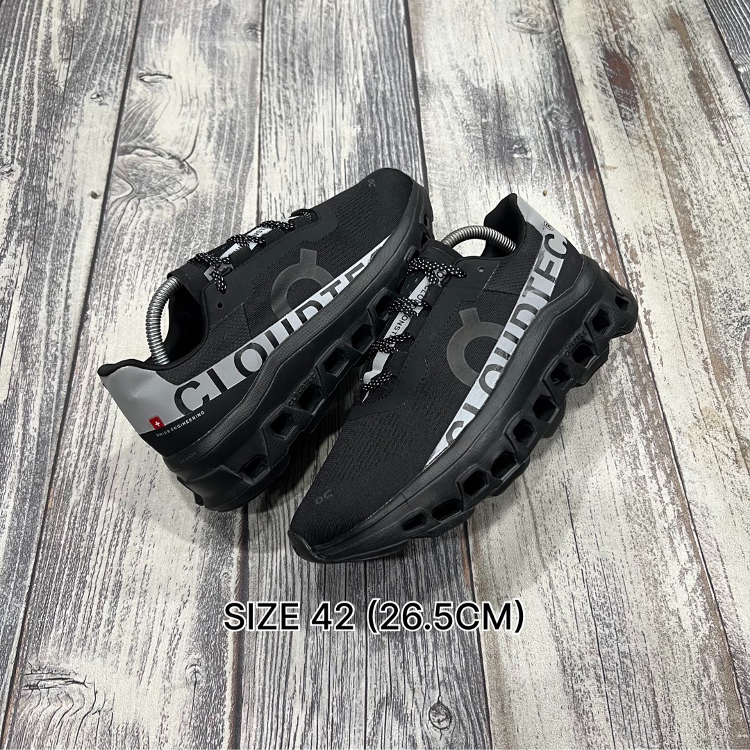 On Cloud Monster 2 Black Eclipse (42), Fesyen Pria, Sepatu , Sneakers ...