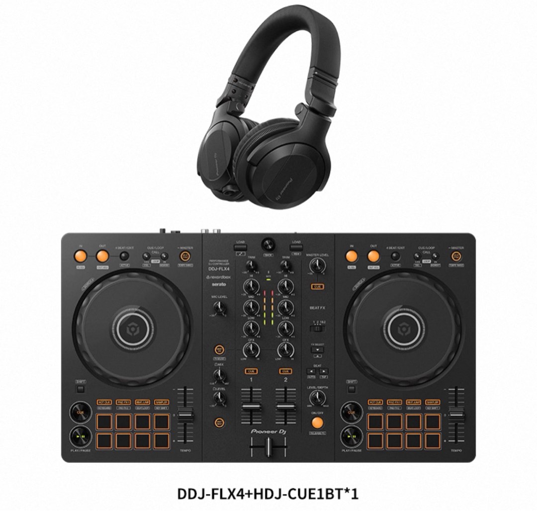 Pioneer DDJ-FLX4 DJ Controller + Pioneer HDJ-CUE1 BT Headphones ...
