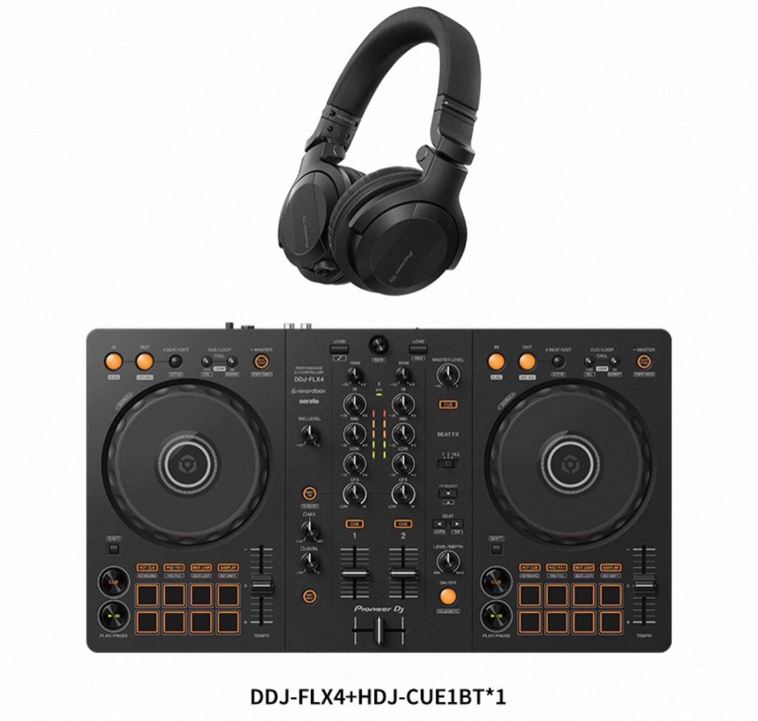 Pioneer DDJ-FLX4 DJ Controller + Pioneer HDJ-CUE1 BT Headphones ...