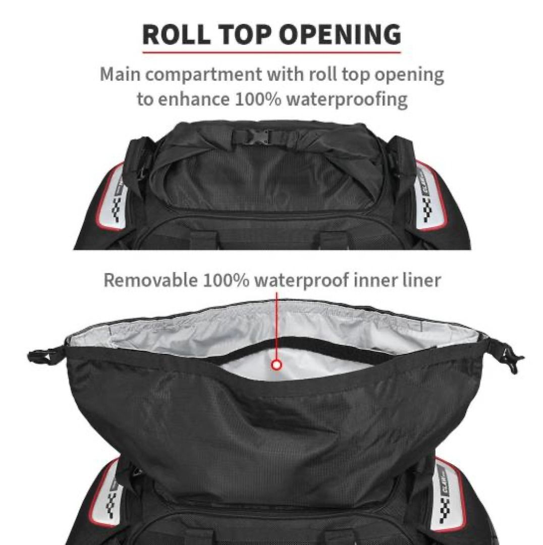 Via Terra Claw Mini Waterproof Motorcycle Roll Top Tail Bag 48L, Women ...