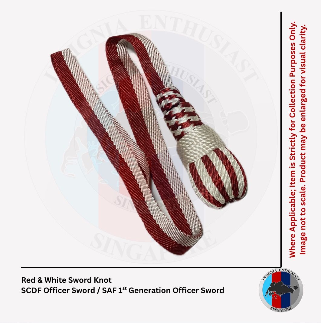 $20 | red & white knot | replacement | saf 1st gen officer sword / scdf ...
