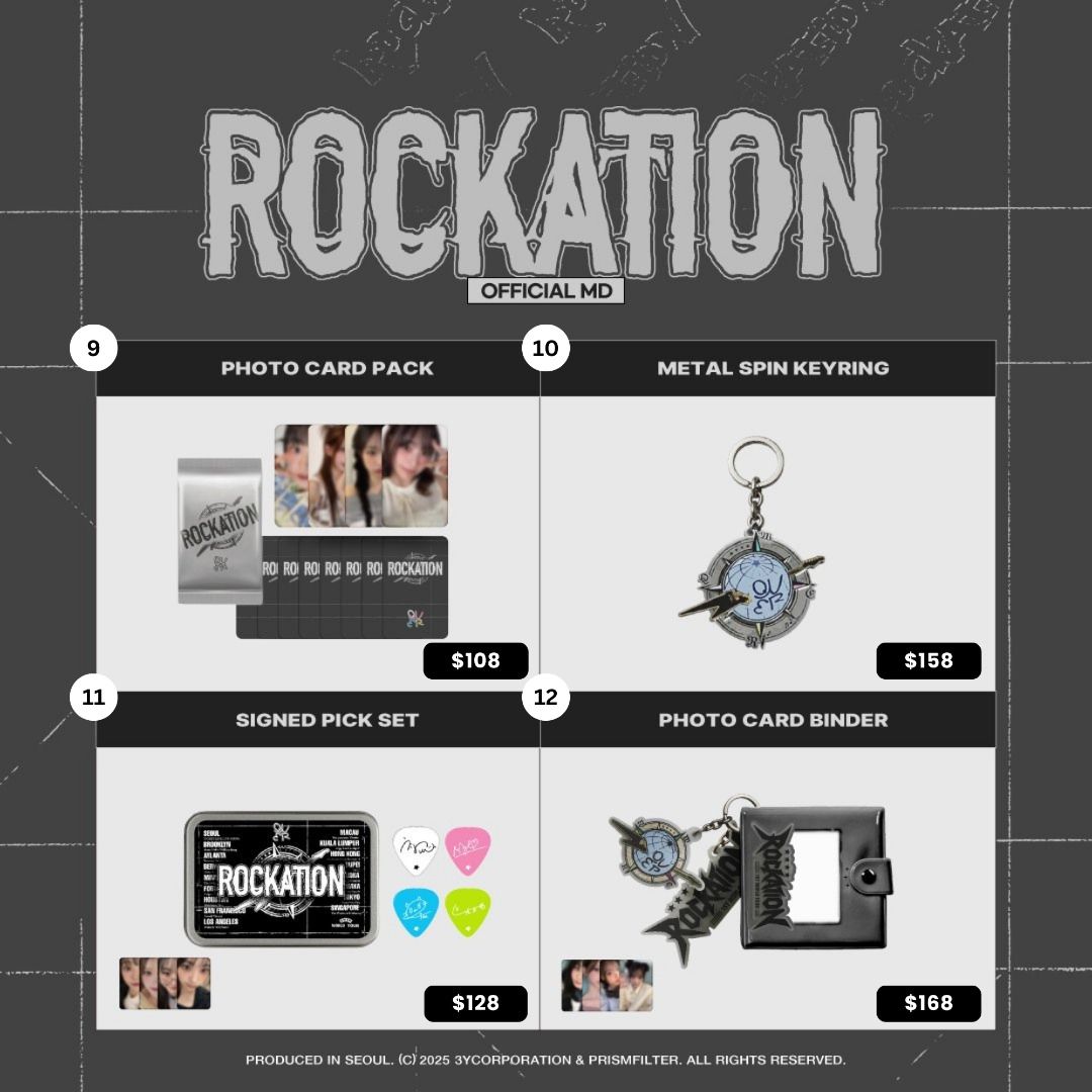 Pre-order 預訂｜韓國線下連線｜韓星 K-pop 〗QWER 1st World Tour「 ROCKATION 」Official Merch MD 韓國演唱會 官方週邊 周邊 線上 ...