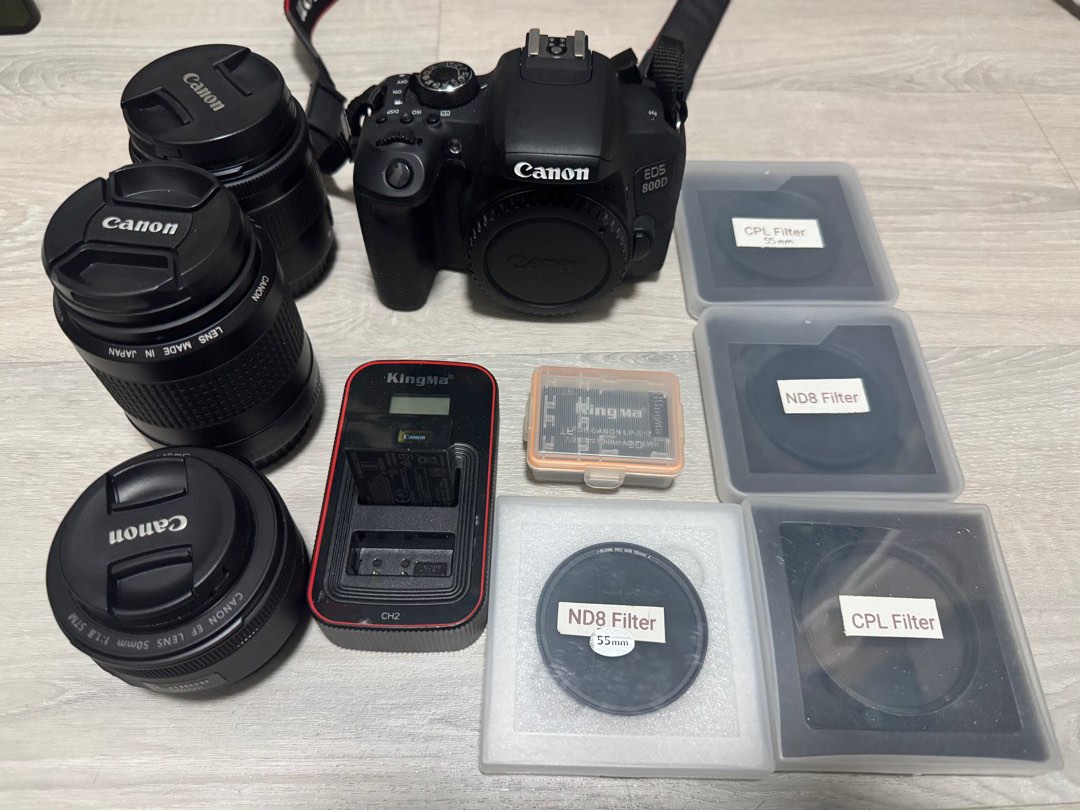 Canon EOS 800D DSLR Camera Kit with 3 lenses, Photography, Cameras on ...