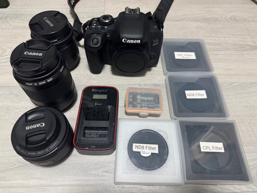 Canon EOS 800D DSLR Camera Kit with 3 lenses, Photography, Cameras on ...