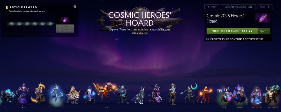 Cosmic 2025 Heroes' Hoard Treasure (Dota 2)(lowest price), Video Gaming ...