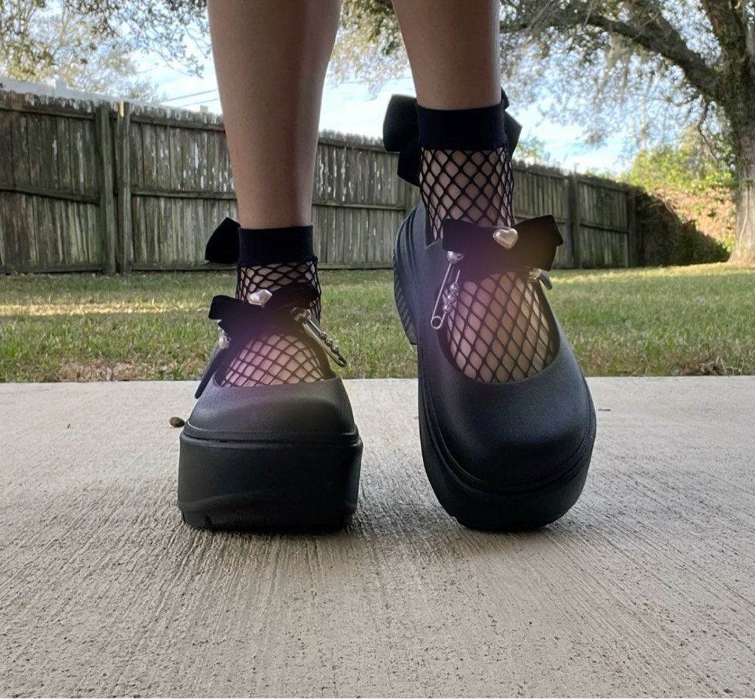 Crocs mary jane platform for MCR concert, Women's Fashion, Footwear ...