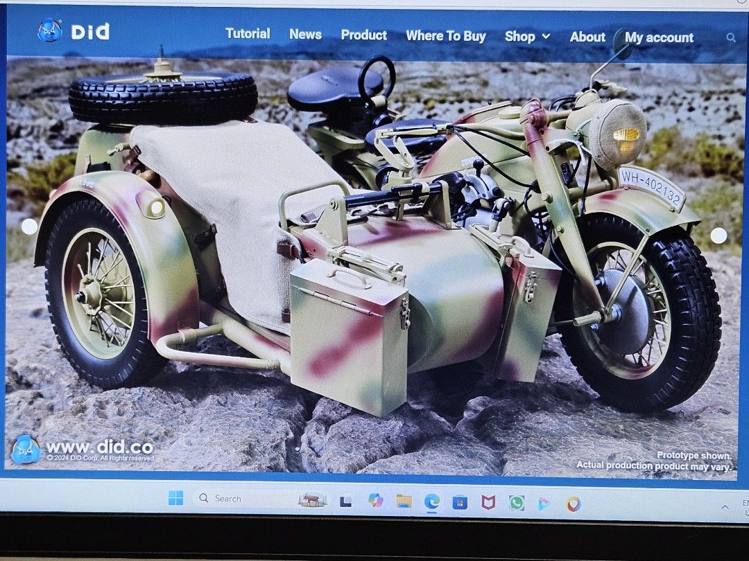 DiD E60075C WWII German KS750 Motorcycle w/Sidecar (3 Color Camo) [1:6 ...