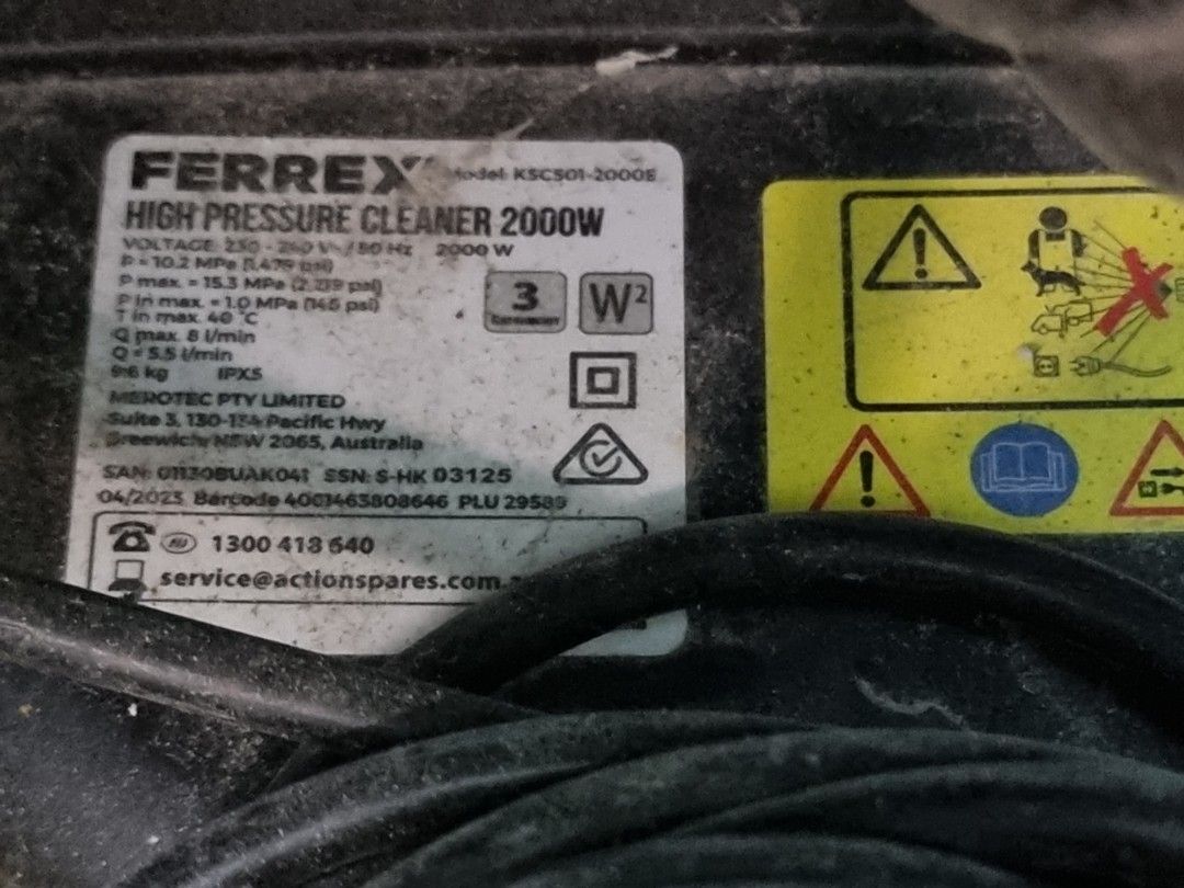 FERREX High Pressure Washer 2000w, Furniture & Home Living, Cleaning ...
