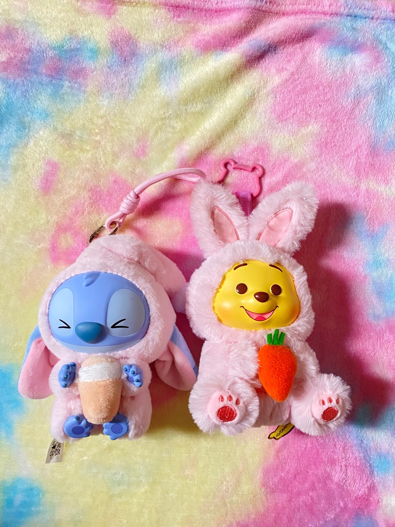 Miniso Disney Plush Vinyl Collectable Pooh Bear Stitch Pink Rabbit ...
