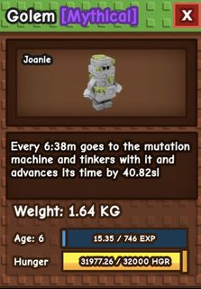 Grow a Garden Golden Golem - Mythical Pet, Hobbies & Toys, Toys & Games ...