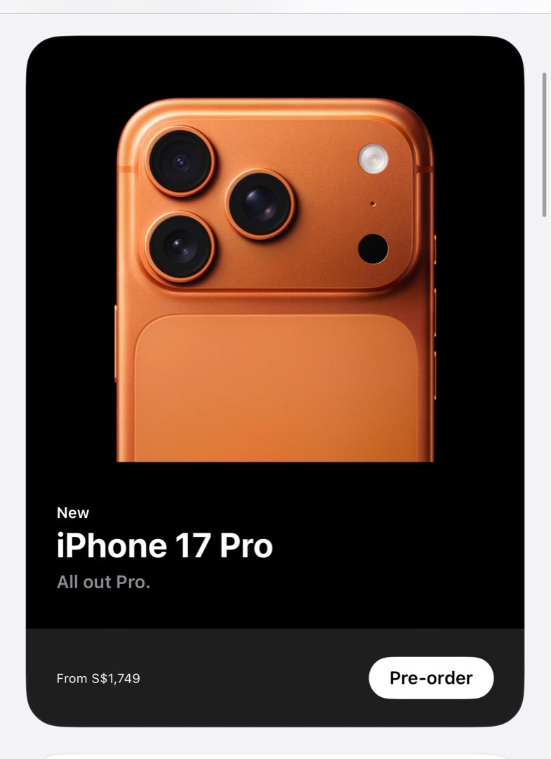 [Orange] iPhone 17 Pro(256GB) | Self Pick up 1PM | Apple MBS, Mobile ...
