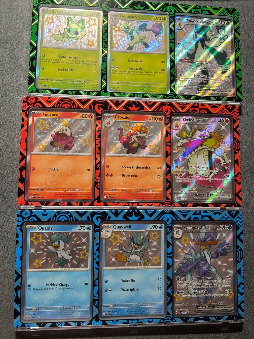 Pokemon Scarlet & Violet Shiny Starters Shiny Cards Set with Frame ...