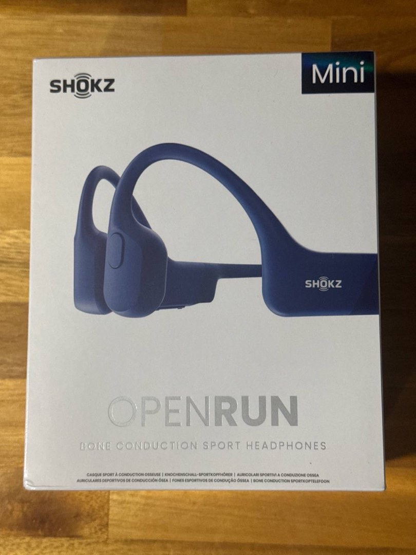 Shokz OpenRun Mini Bone Conduction Headphones - Blue, Audio, Headphones ...