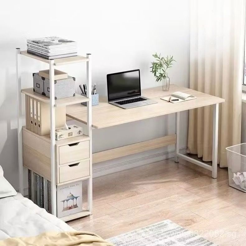 Study Table With Bookshelf Desk | Computer Desk With Storage Shelf ...