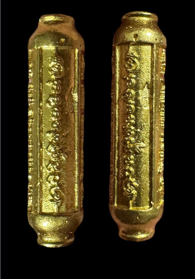 Thai Lanna Amulet Gold Maha Saneh Takrut with Chop Packaging Archan ...