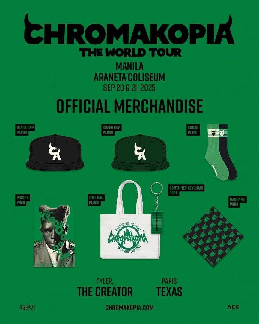 Tyler the Creator CHROMAKOPIA The World Tour Merch Pasabuy, Hobbies ...