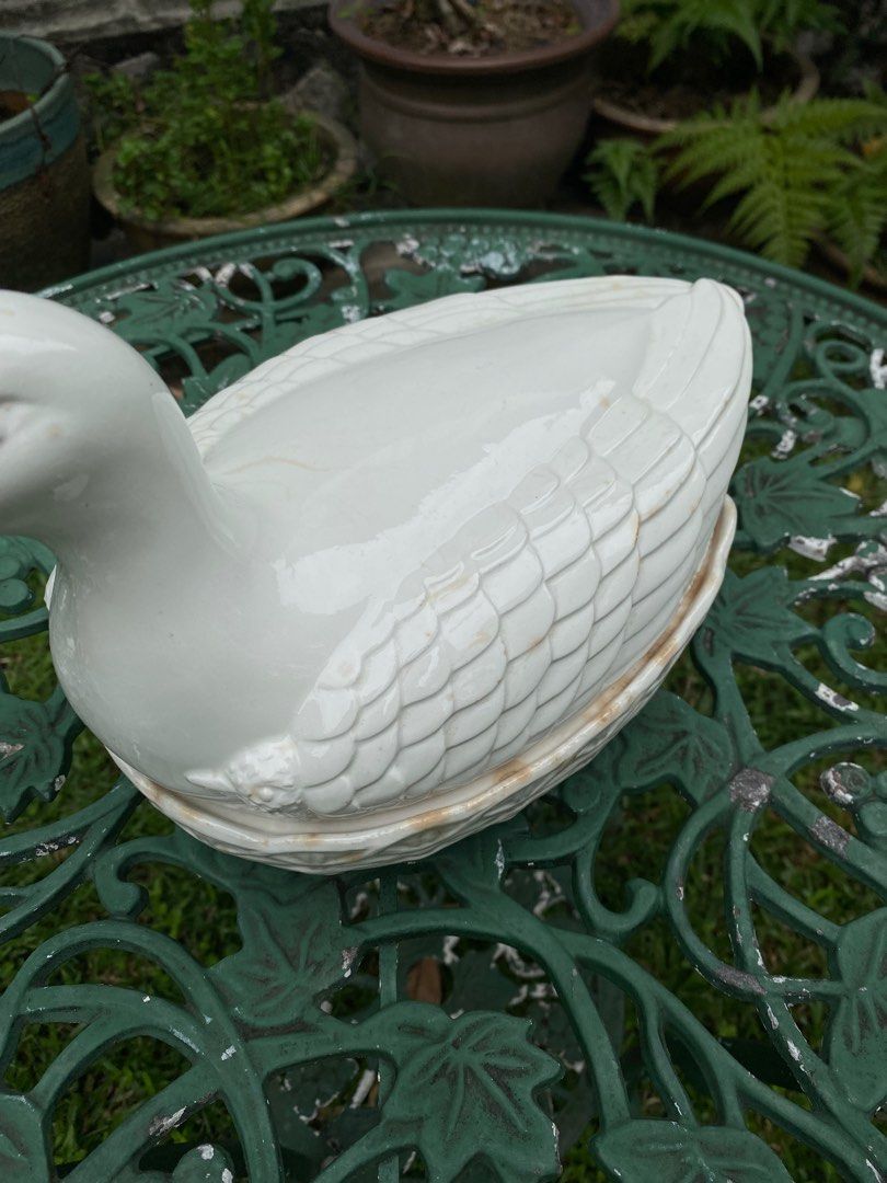 Vintage Portmeiron Duck Crock Pot / Egg Storage, Furniture & Home ...