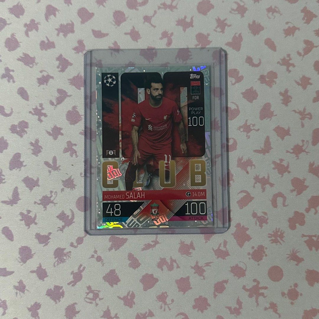100 Club Mohamed Salah Match Attax football card Liverpool, Hobbies ...