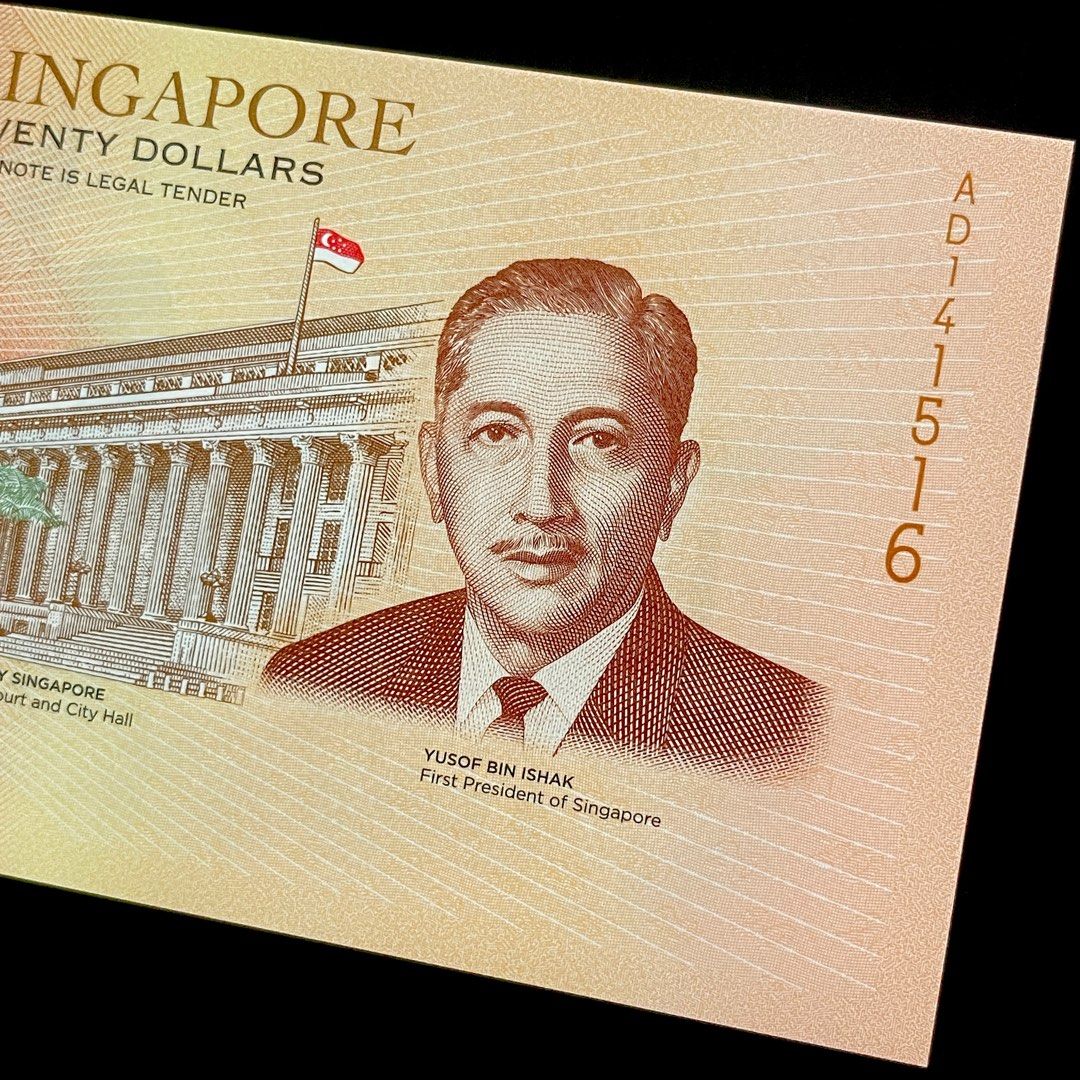 2019 SINGAPORE 20 DOLLARS POLYMER AD 141516 P-63 UNC > BICENTENNIAL ...