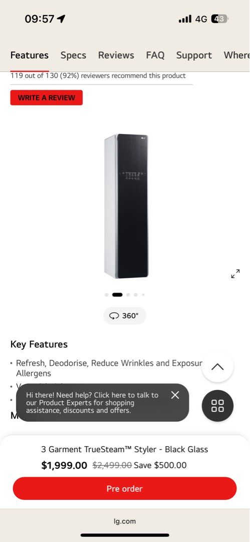 3 Garment TrueSteam™ Styler - Black Glass (FREE DELIVERY), TV & Home ...