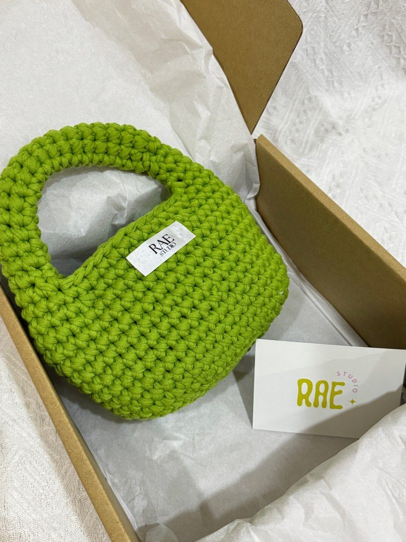 🌿 Green Crochet Handbag – Handmade Cloud Bag, Pastel Aesthetic, Women's ...