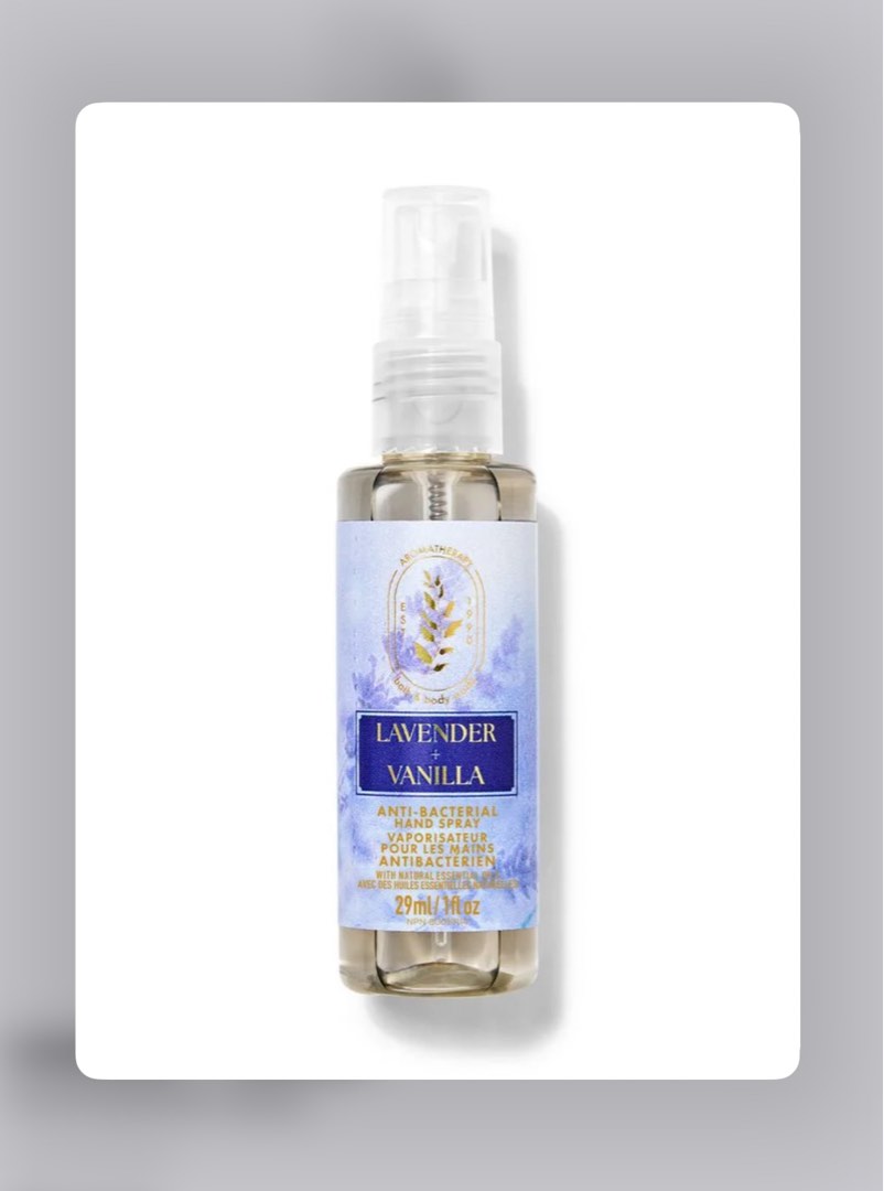 Bath & BodyWorks Lavender+Vanilla Hand Sanitizer Spray, Beauty ...